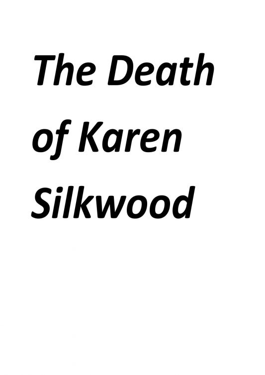감상문 ) The Death of Karen Silkwood, 문답형