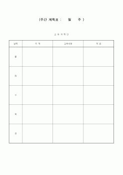 (기타)주간계획표