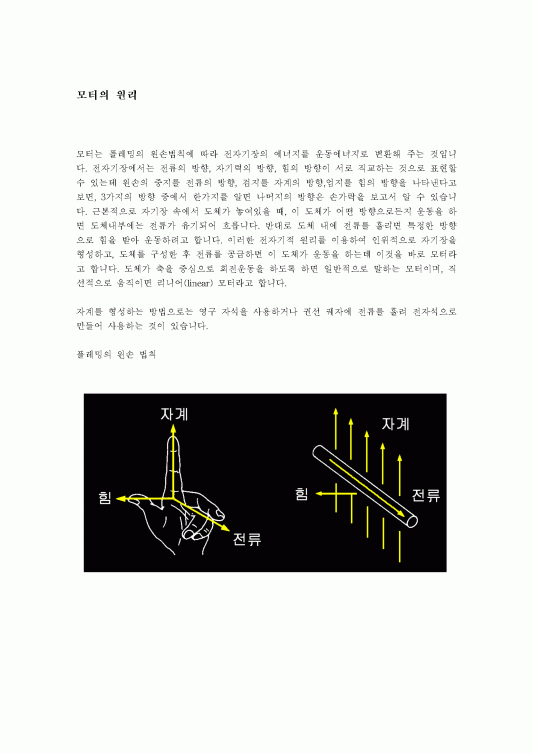 모터의 원리 레포트 자료