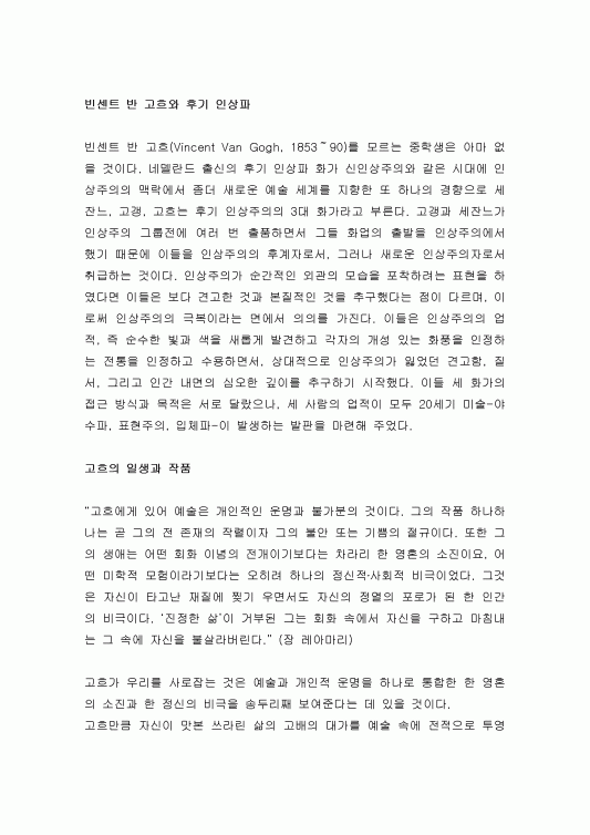 빈센트 반 고흐와 후기 인상파