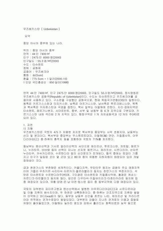 우즈베키스탄의 이모저모