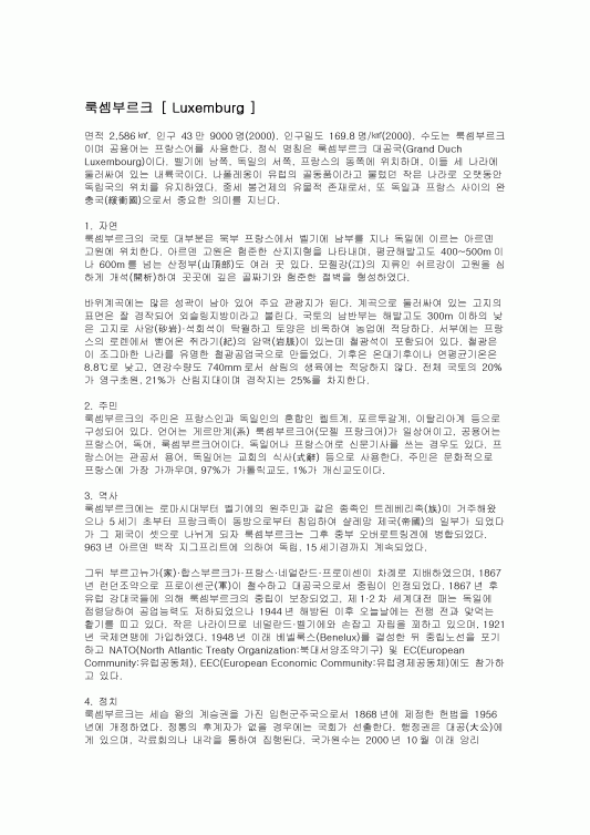 룩셈 부르크 레포트 자료
