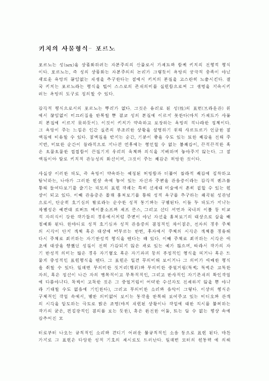 키치의 사물형식- 포르노