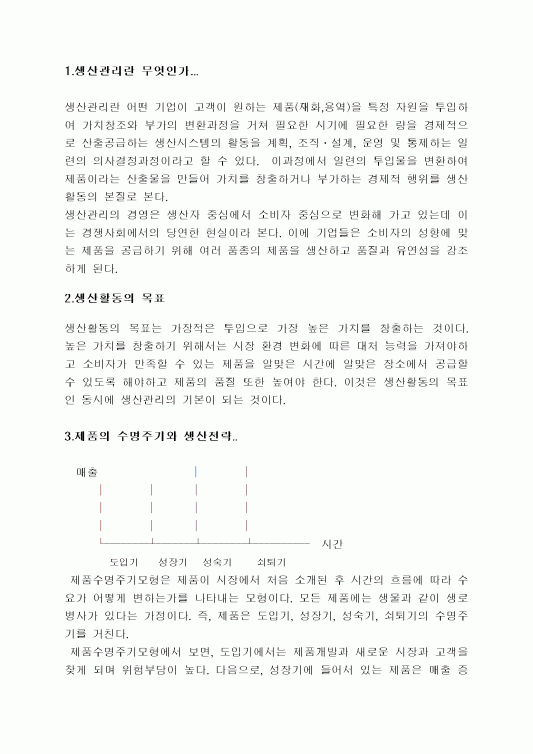 생산관리란 무엇인가...