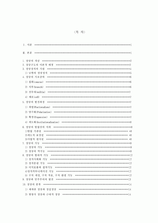 정당에 관한 정리와 이해