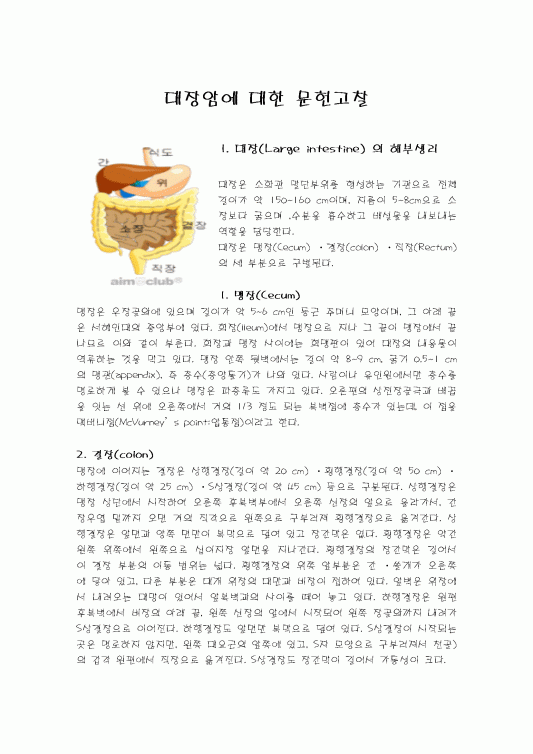 대장암의 문헌고찰 및 장루의합병증
