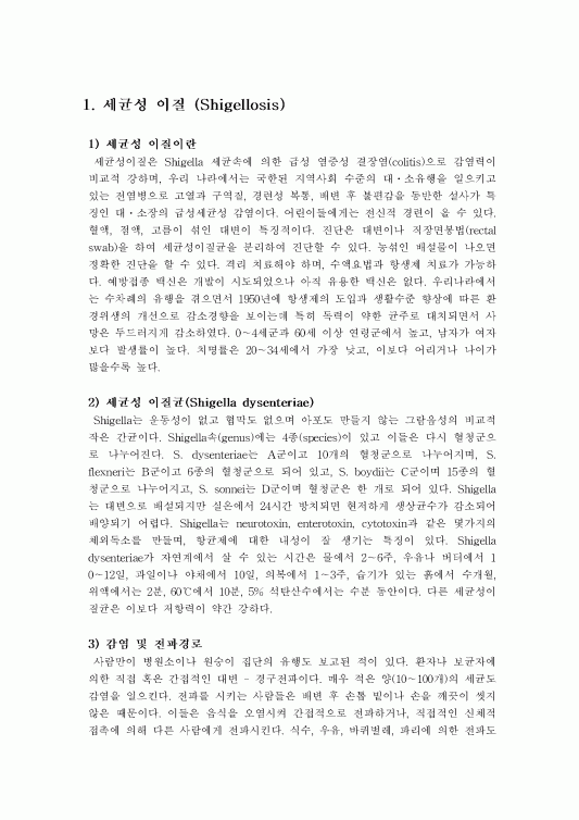 이질과 황열에 대하여