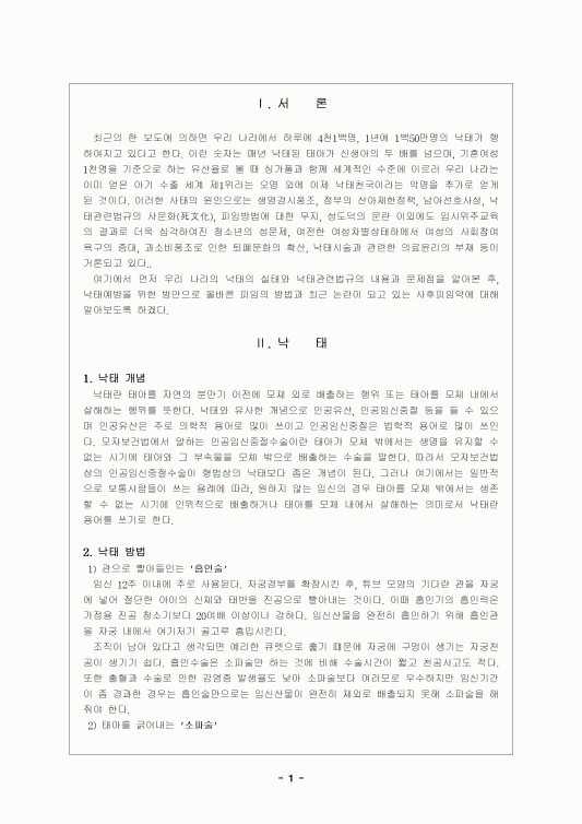 [여성복지]낙태와 피임에 대하여