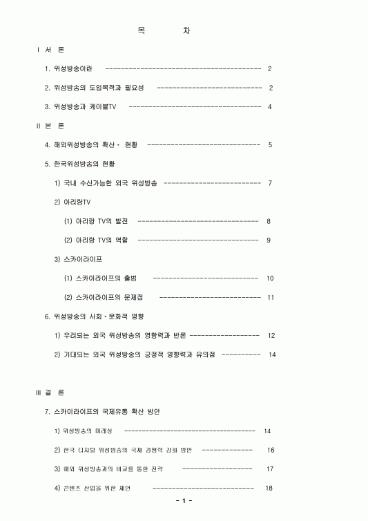 스카이라이프(위성방송)의 국제유통 확산 방안