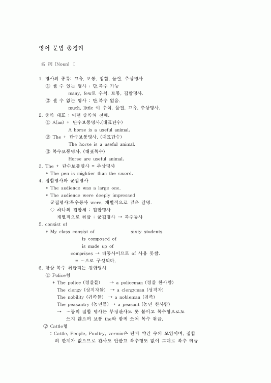 토익 문법 총정리