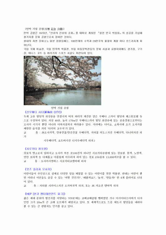 일본 관광지 레포트 자료