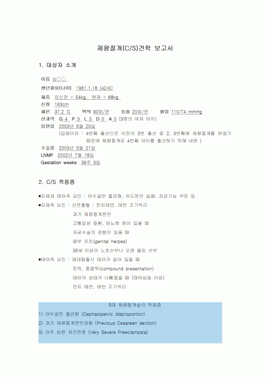 [의약학] 제왕절개