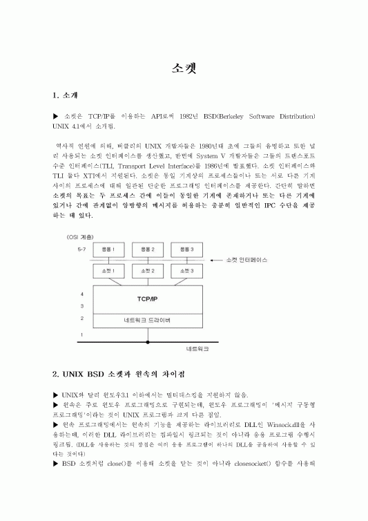 소켓에 대하여
