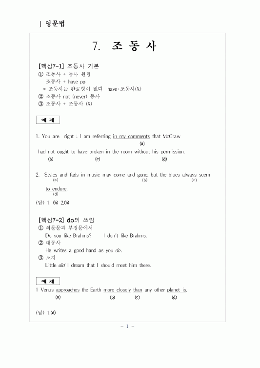 영어 조동사 정리