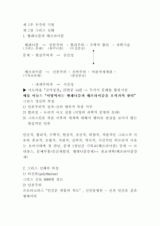 신화의이해 레포트 자료