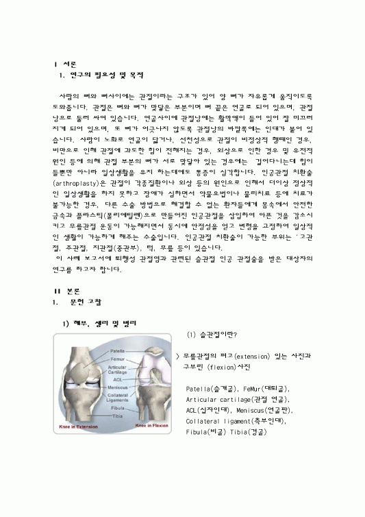 (골 관절염)퇴행성관절염으로 인해 실시한 인공 슬관절 치환술  Case Study