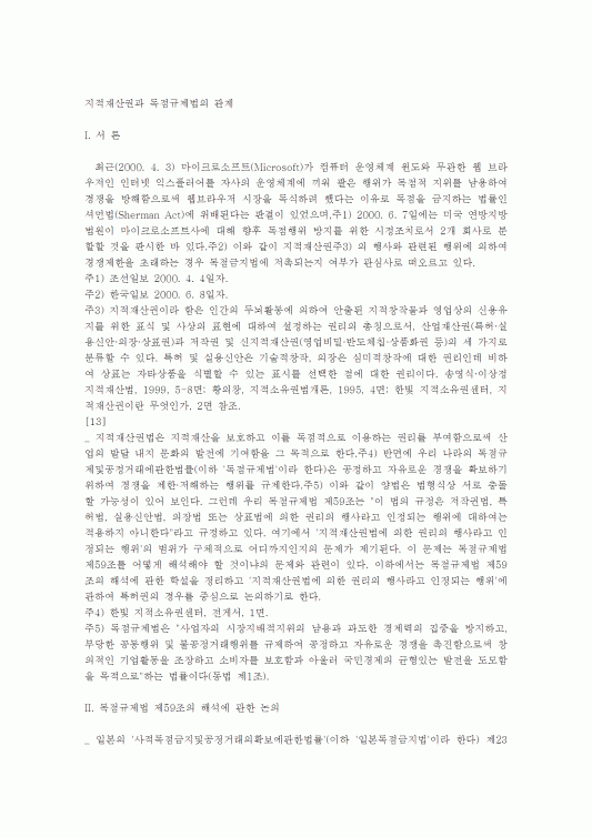 지적재산권과 독점규제법의 관계