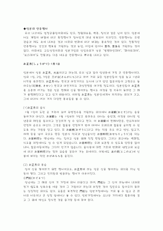 일본의 연중행사   お正月(しょうがつ)