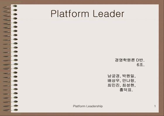 Platform Leader 레포트 자료