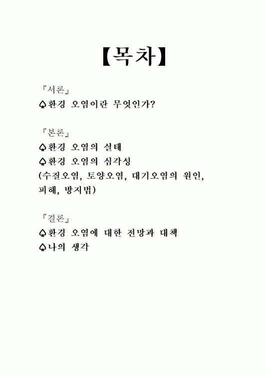 환경오염에 대해서