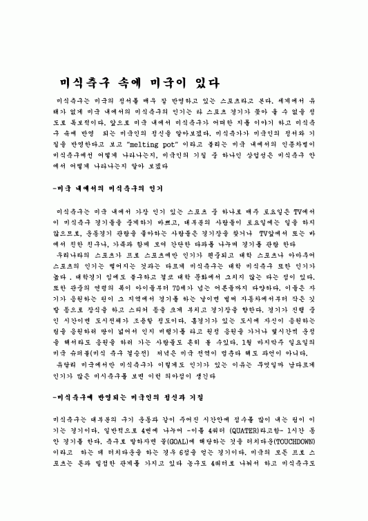미식축구 속에 미국이 있다