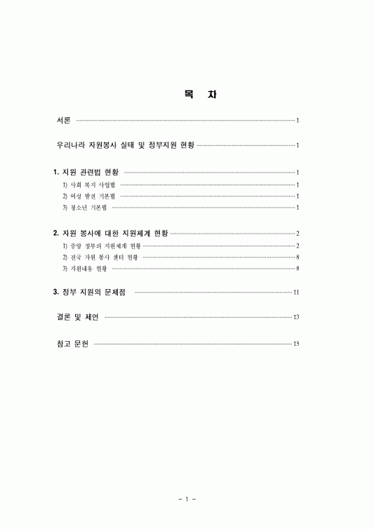 자원봉사 실태와 현황