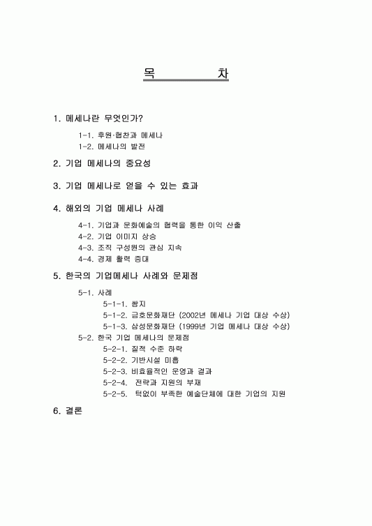 기업 메세나에 대하여