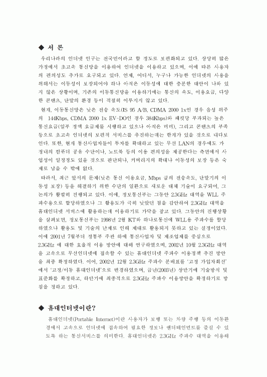 휴대인터넷 [공학/컴퓨터/통신]