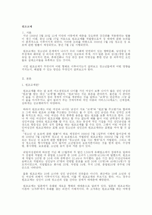 원조교제 청소년문제 미혼모 사회문제