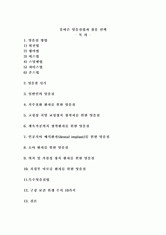올바른 잇솔질