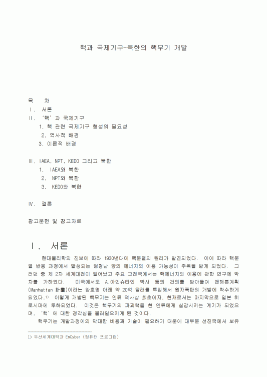 핵과 국제기구-북한의 핵무기 개발