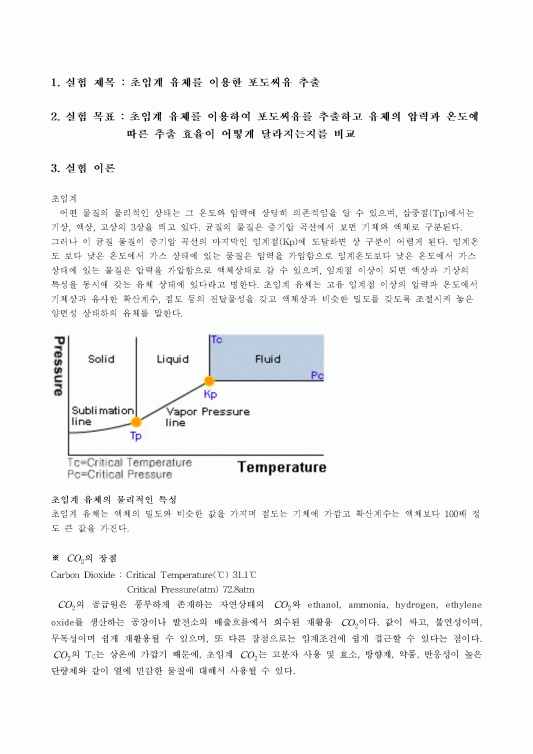 초임계 실험 결과 보고서