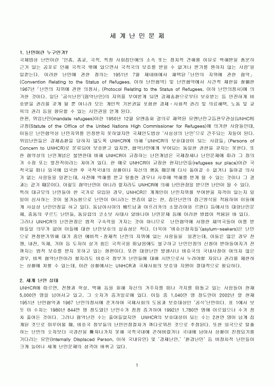 세 계 난 민 문 제