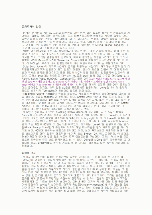 힙합과 문화 레포트 자료