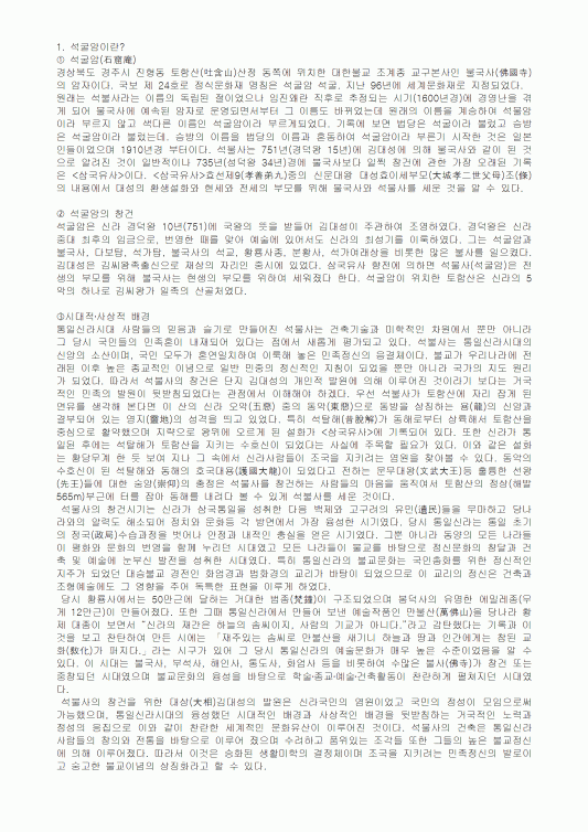 석굴암(石窟庵)의 의의 내부구조 및 유네스코 지정이유