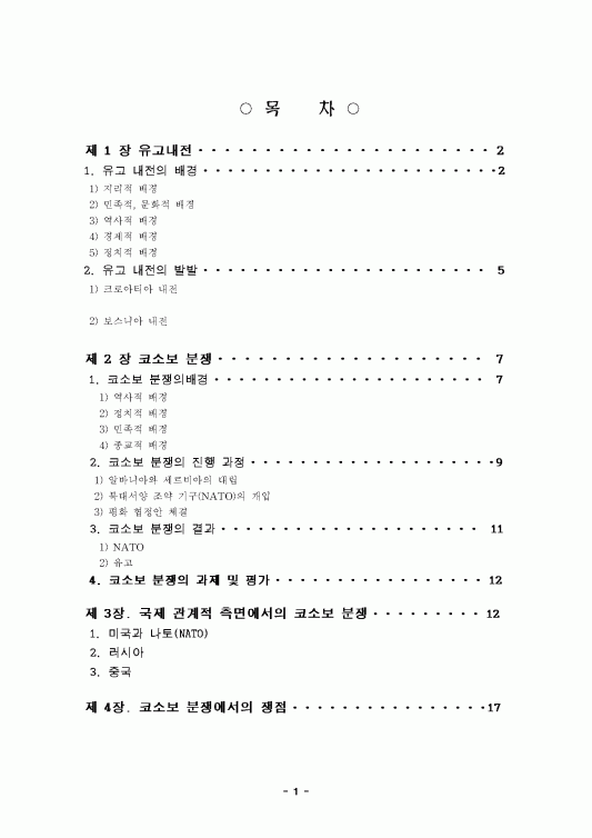 코소보분쟁 레포트 자료