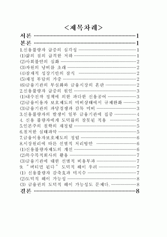 신용불량자와 도덕적해이