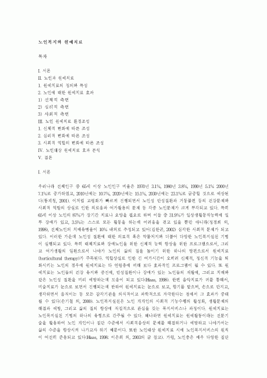 노인복지와 원예치료