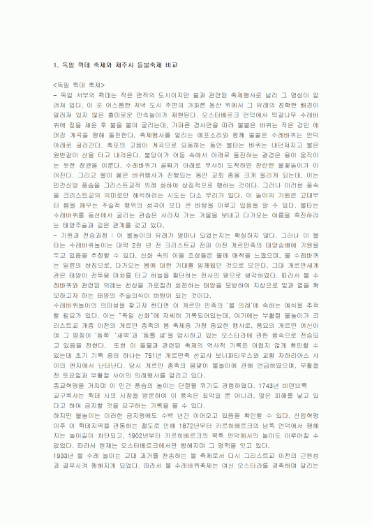 독일과 한국의 축제비교