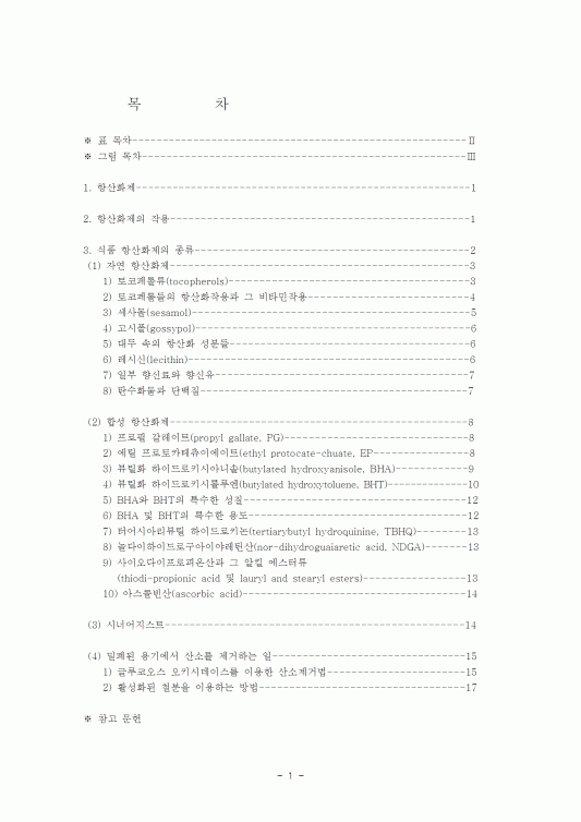 항산화제 레포트 자료