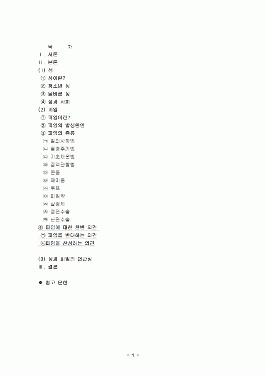 옳바른 성의 의미와 피임