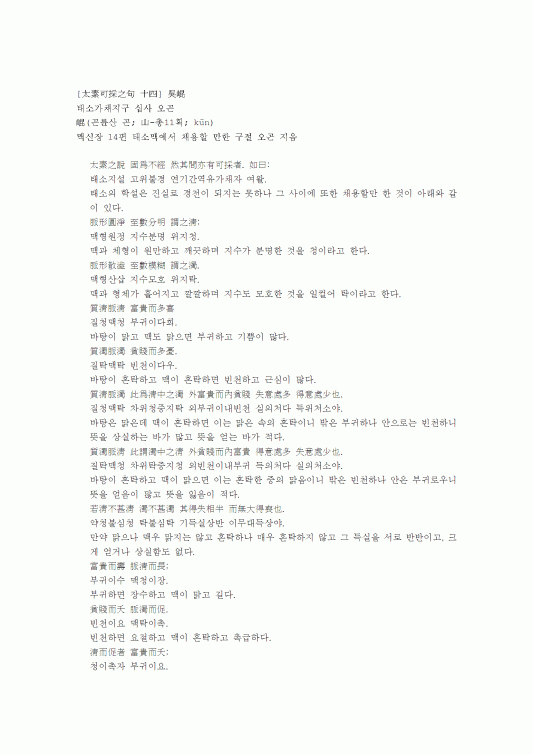 경악전서 맥신장 상한전의 경의 상한총명 초진상한법 논맥의 원문 및 번역