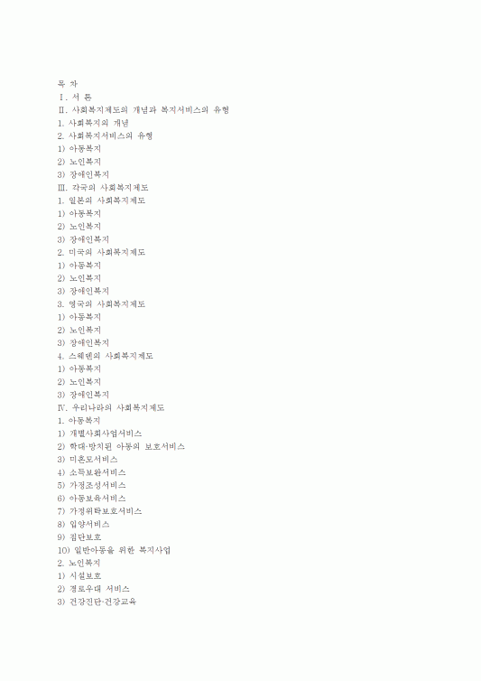 우리나라 사회복지(아동복지,노인복지,장애인복지) 의 문제점과 개선방안