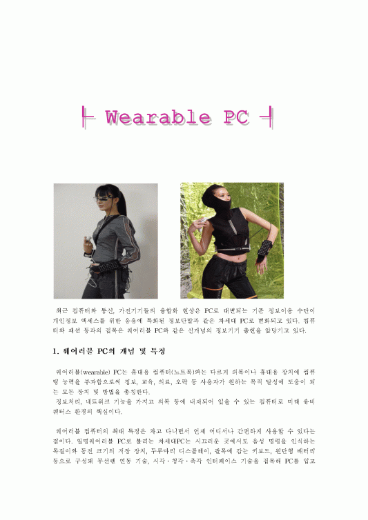웨어러블PC 레포트 자료