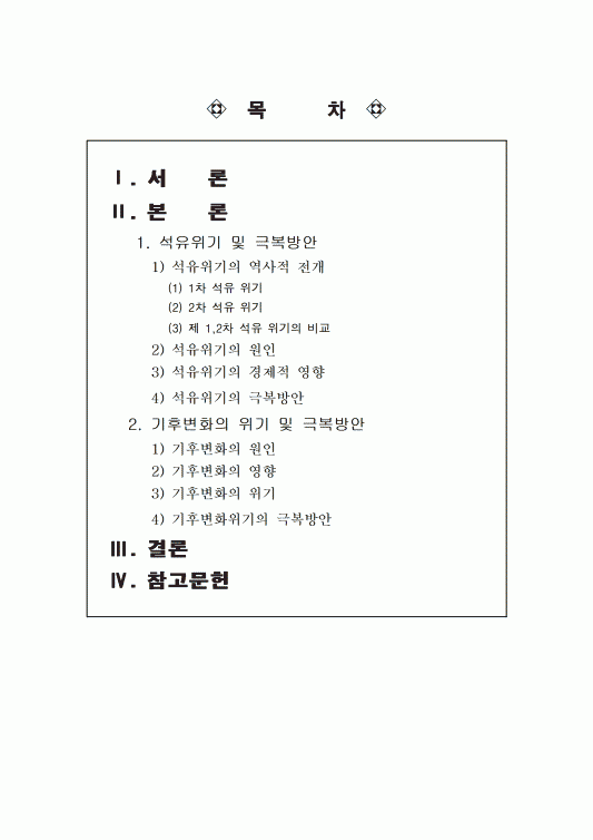 [인간과과학 (완성)] 현재의 석유위기와 기후변화 위기의 극복 방안 연구
