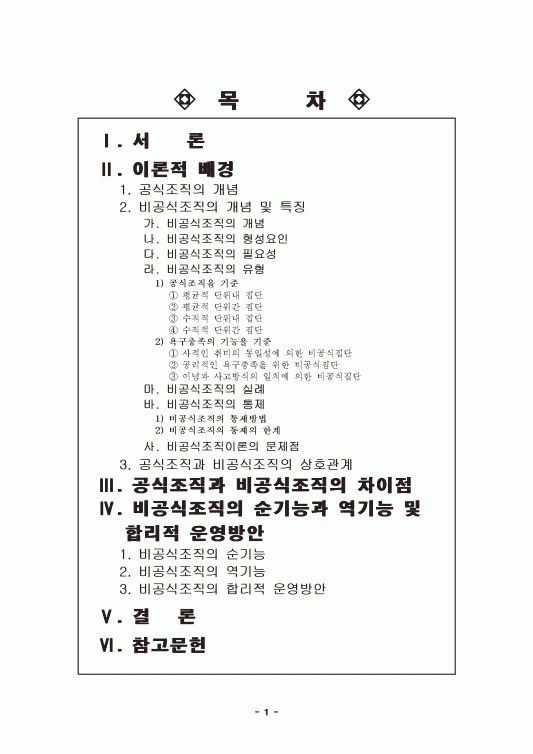 공식조직과 비공식조직의 차이점 설명 및 비공식조직의 순기능과 역기능