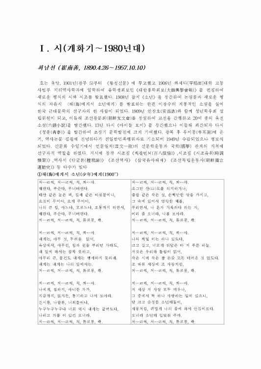 대표 작가별 작품별 분석