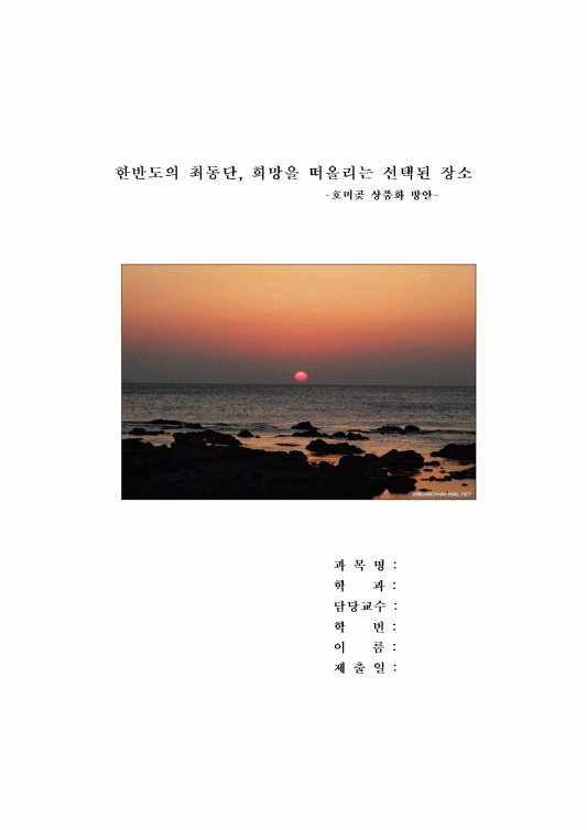지역관광상품활성화방안-호미곶-