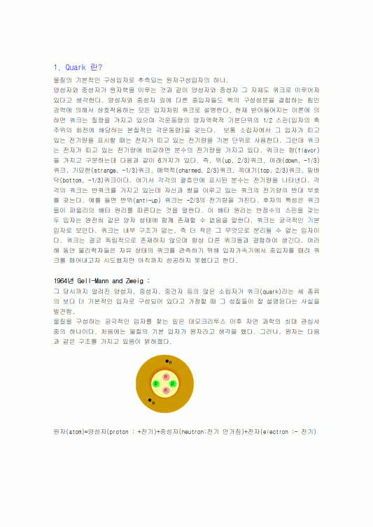 쿼크란... 레포트 자료