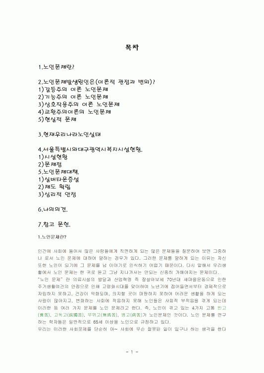 노인문제에 대한 사회복지적 대안